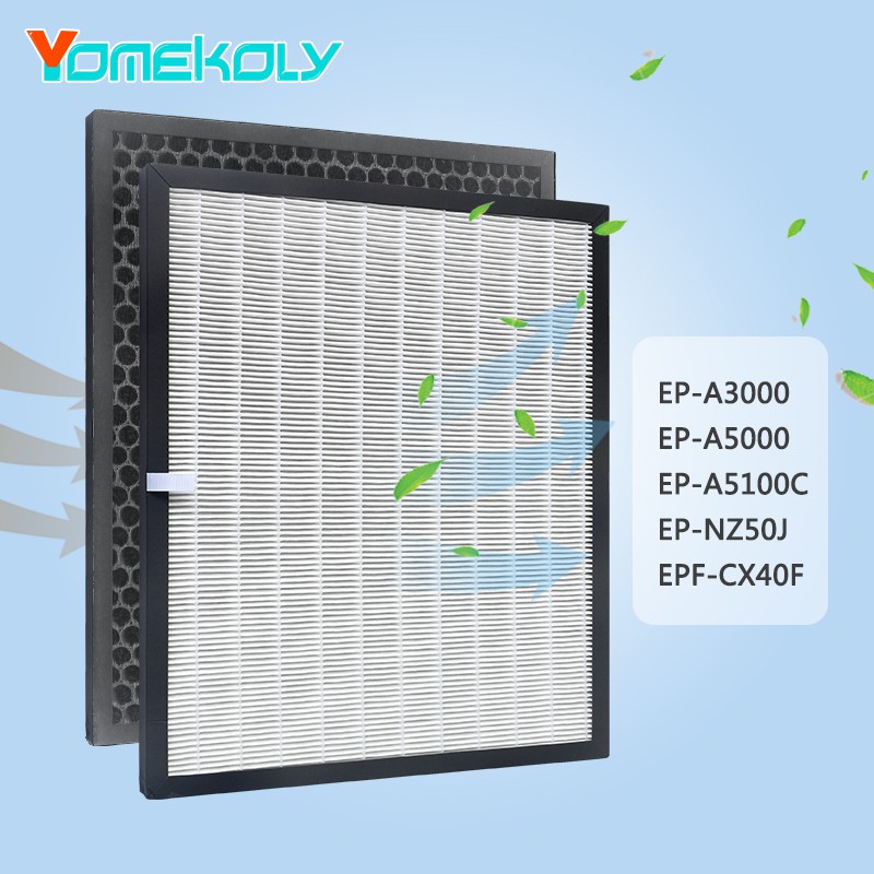 for Hitachi air purifier HEPA Filter Activated carbon deodorizing filter EP-A3000 EP-A5000 EP ...