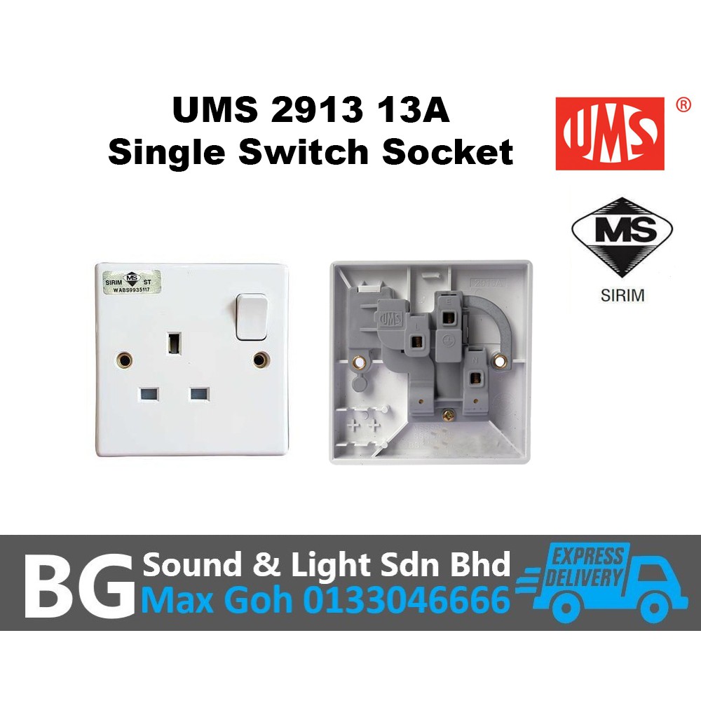 [SHIP OUT EVERYDAY]UMS 2913 13A 1G Switch Socket | Shopee Malaysia