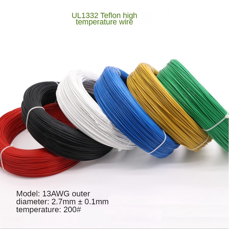 1Meter UL1332 Teflon High Temperature Wire PTFE Tinned Copper Wire 22AWG/24AWG/26AWG/28AWG ...