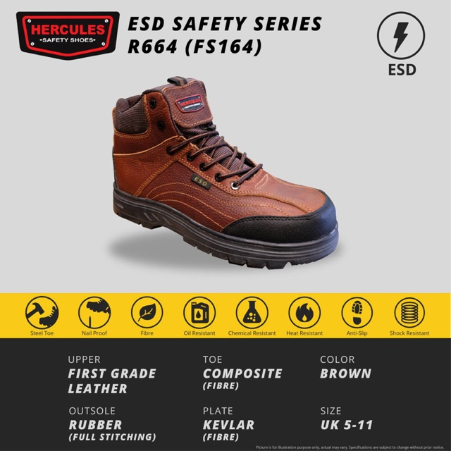 Safety Shoes Hercules R664 Mid Cut(FS164)Kasut Keselamatan | Shopee Malaysia