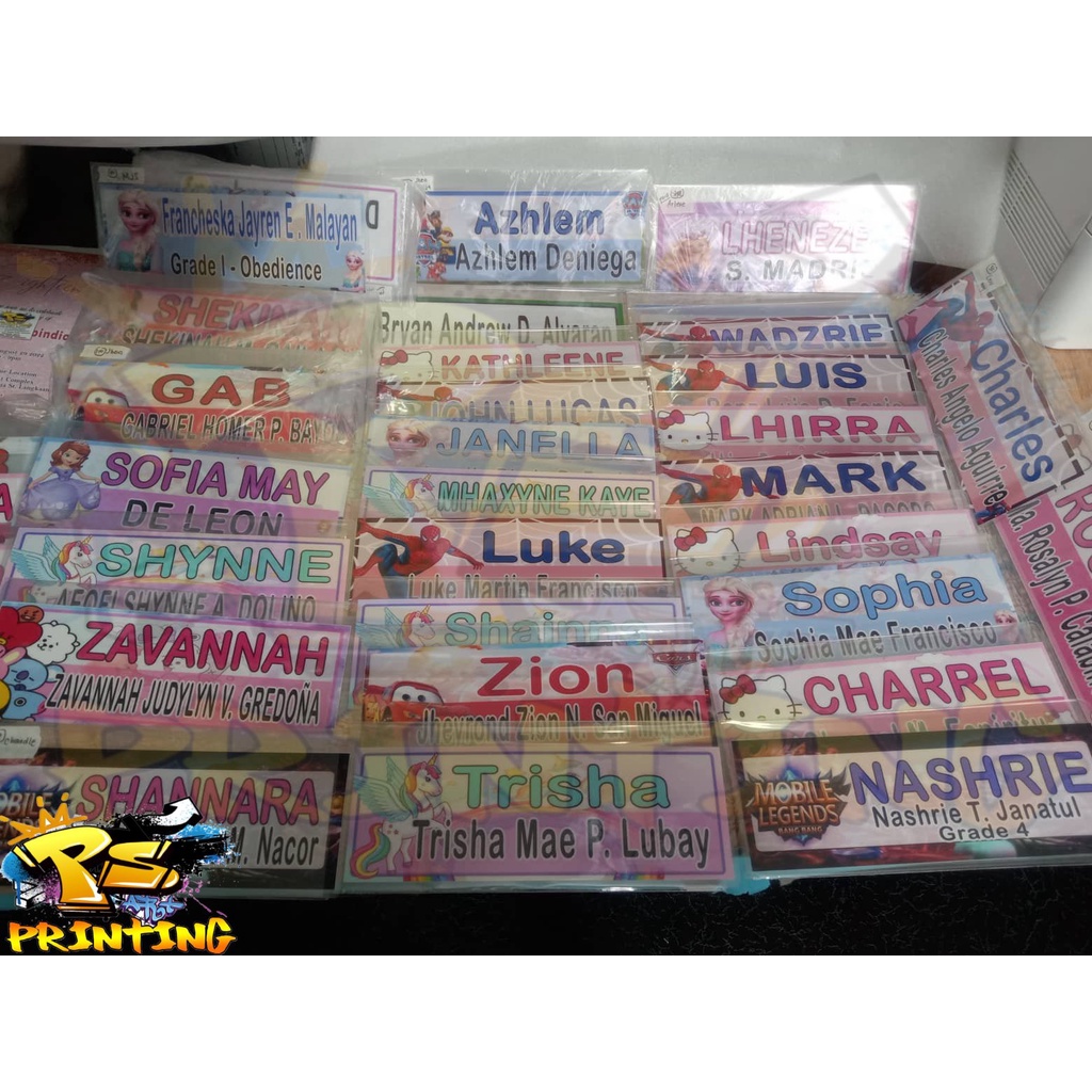 NAME PLATE FOR KIDS / CARTOON CHARACTERS NAMETAG | Shopee Malaysia