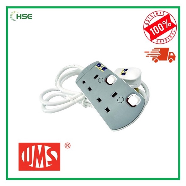 UMS Extension Socket With Wire and Neon 2G/3G/4G/5G/6G 13A Grey - HSE ...