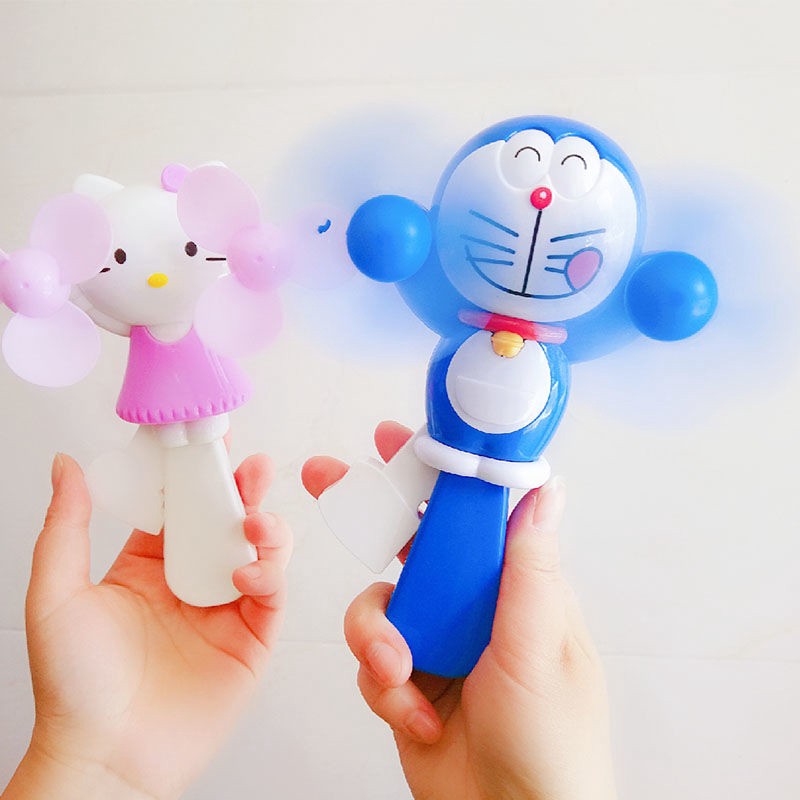 Doraemon Cartoon Hand Pressed Small Fan Portable Mini Manual Handheld ...
