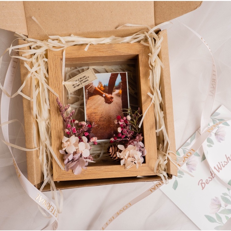 Ready Stock 🌷Ins Style Preserved Flower Photo Frame Gift Box/Free Photo ...