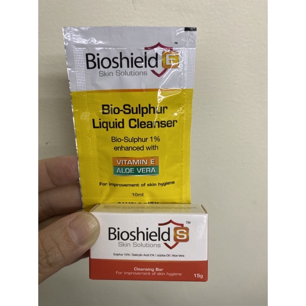 Bioshield S Cleansing Bar 15gm free Bio Sulphur Liquid Cleanser exp ...