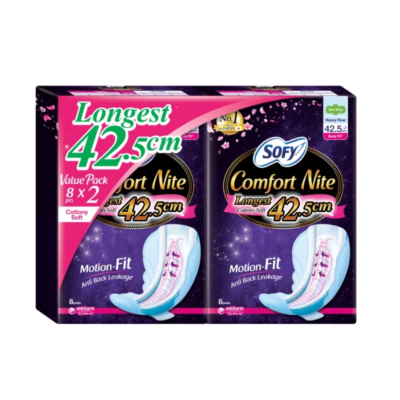 Sofy Body Fit Comfort Nite Slim Wing 42.5Cm 8S Pack-Of-2(G) | Shopee ...
