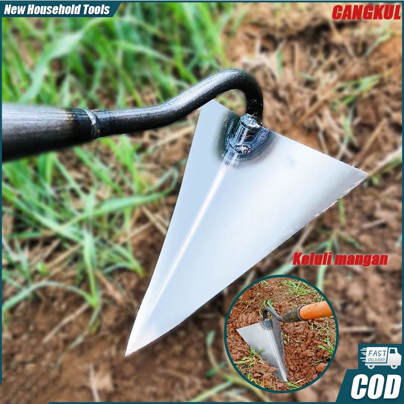 【Garden Tools 】Cangkul segi tiga keluli mangan Cangkul rumput tanam ...