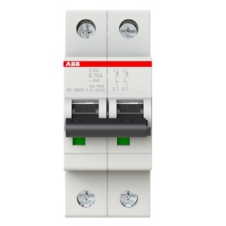 ABB S202-K16 MCB 6kA 2P 16A Miniature Circuit Breaker K curve | Shopee Malaysia