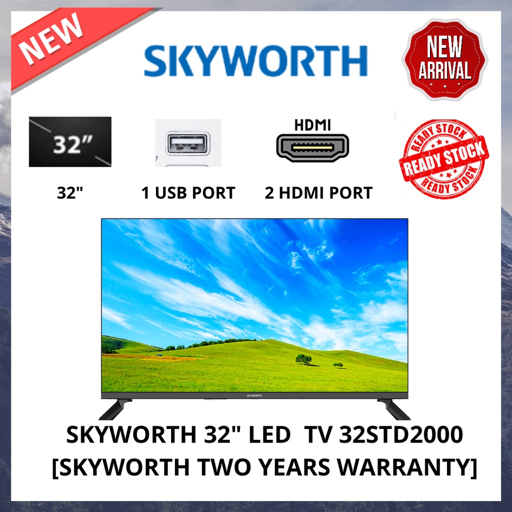 SKYWORTH 32" LED TV 32STD2000 [2 YEARS WARRANTY] | Shopee Malaysia