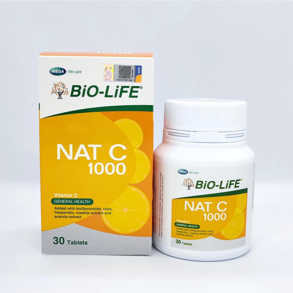 Bio-Life Mega Nat C (Vitamin C) 1000mg 30 tablets (For Immunity ...