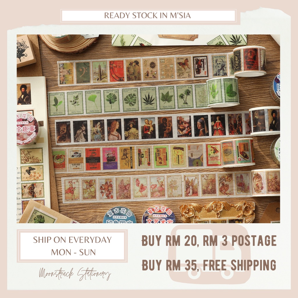 MOONSTRUCK Washi Tape Vintage Garden Journal Diary Scrapbook Cute Plant ...