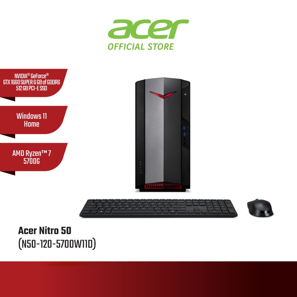Acer Nitro 50 Gaming Desktop (N50-120-5700W11D) | Shopee Malaysia