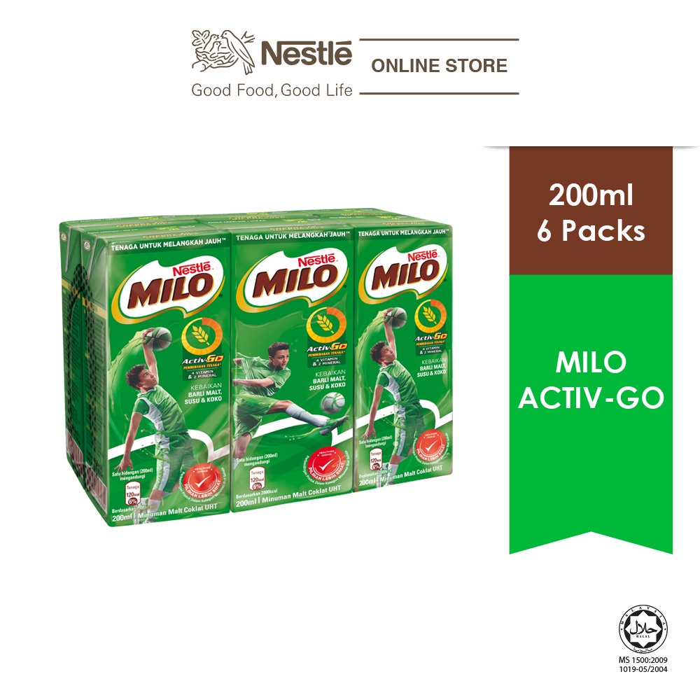 6x【Nestle Milo UHT Chocolate Malt Packet Drink 200ml】 | Shopee Malaysia