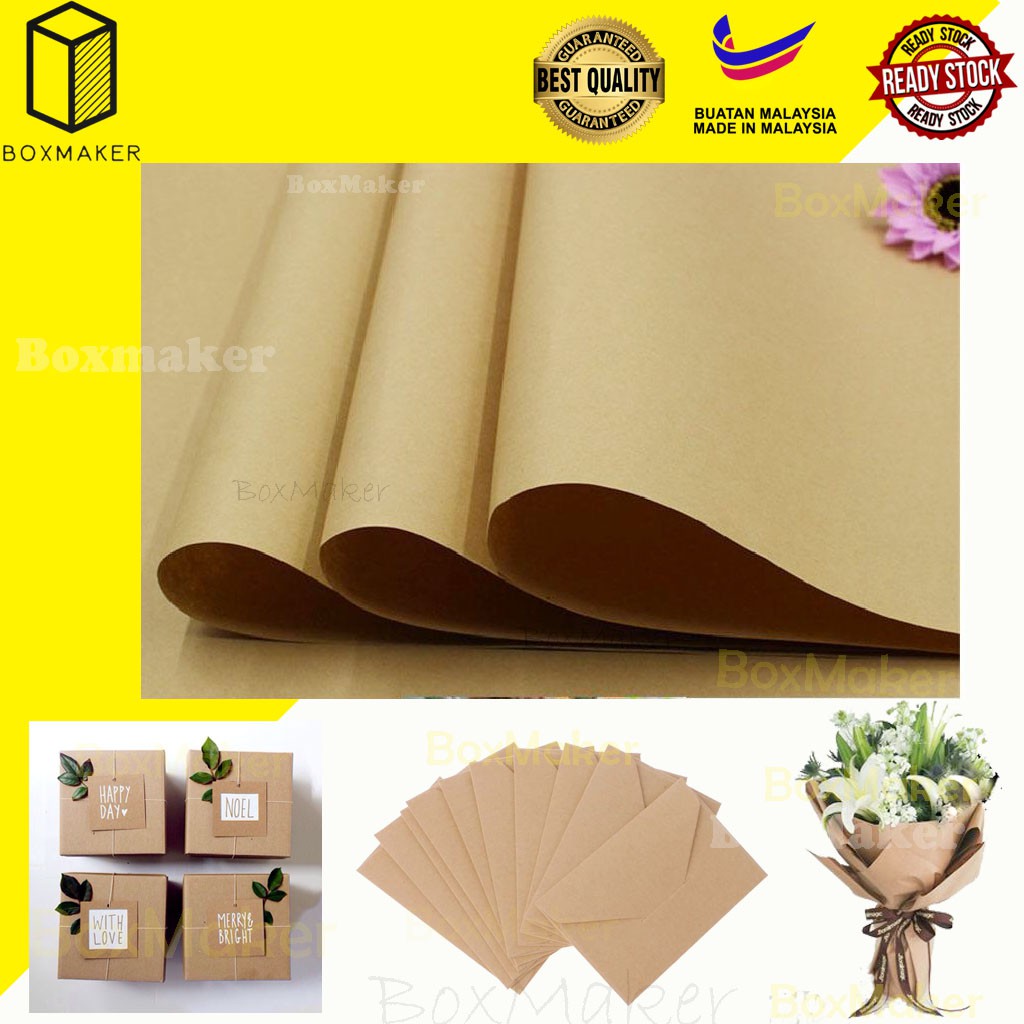 Ideas 120gsm Brown Paper Sheet 85cm x 100cm For Packing/Kraft/DIY ...