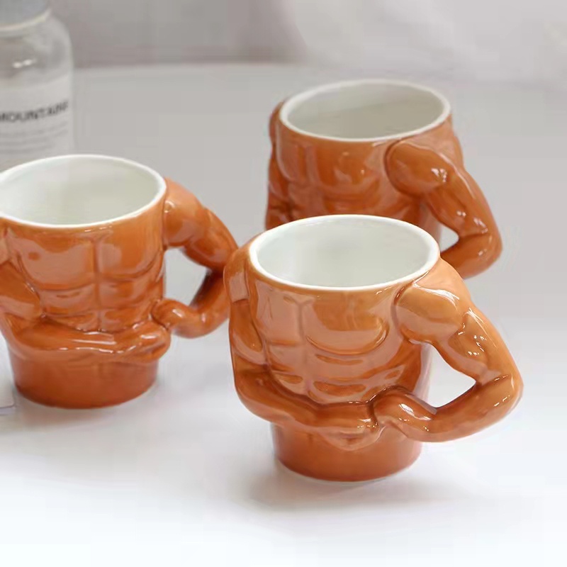 🔥【Howe.my】🔥 Creative Cute Macho Muscular Cup Ceramic Mug Prank Gift ...