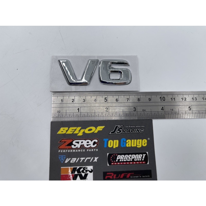 V6 Emblem Logo Chrome Letter Logo Badge V6 Car Logo Wording Tulisan ...