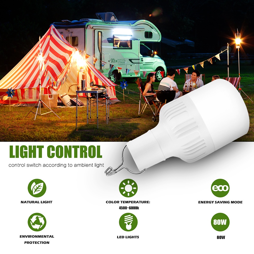 💡super bright lampu camping Rechargeable LED Light Bulb USB Lamp ...