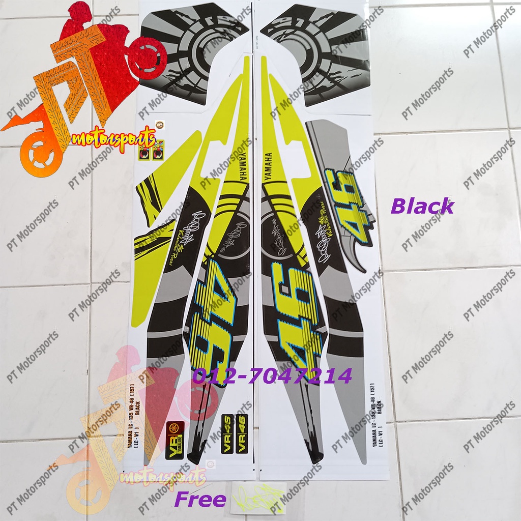 Yamaha LC 135 V1 LC V2 -V7 Y15 46 Y15ZR 150 Body Cover Sticker VR 46 ...