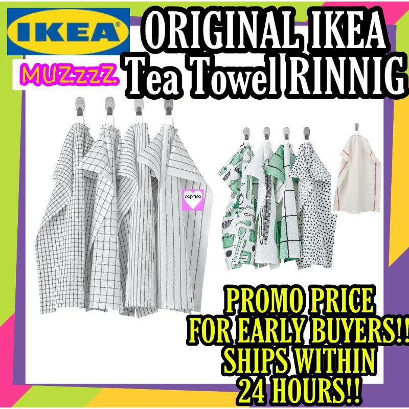 [READY STOCK] IKEA Tea towel, 3 choices tuala teh 45x60 cm RINNIG TEKLA ...