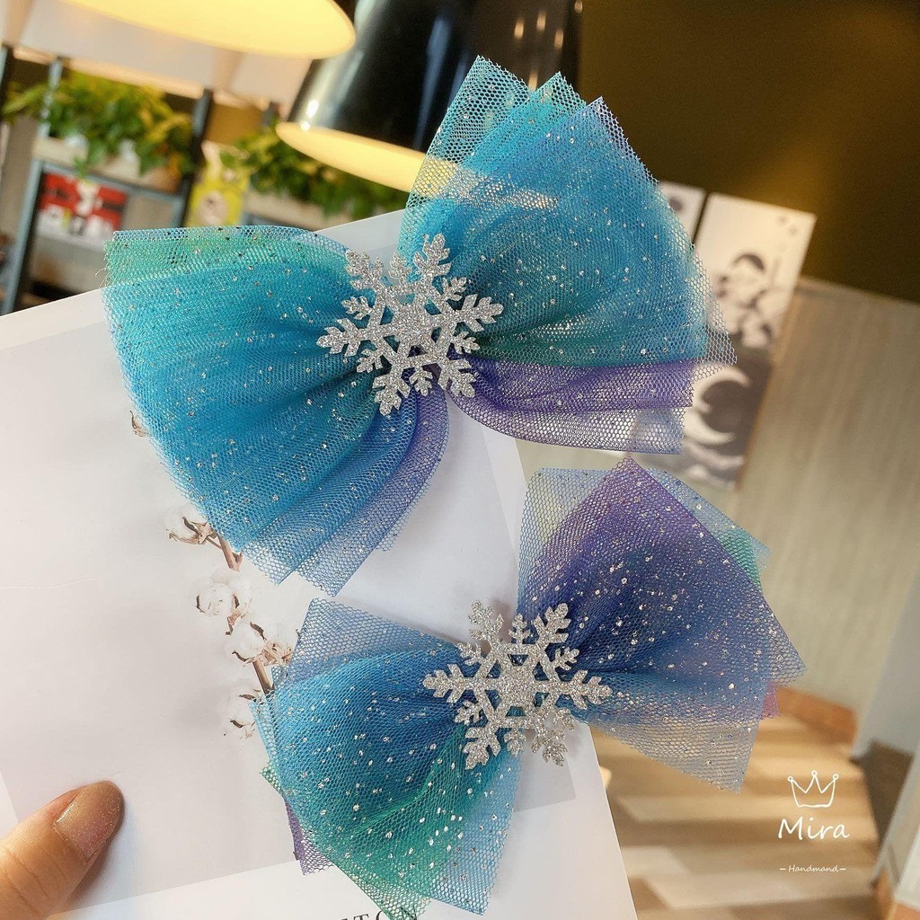 Jala kecerunan Korea Frozen Aisha Princess Big Bow Anak-anak Hairdin ...
