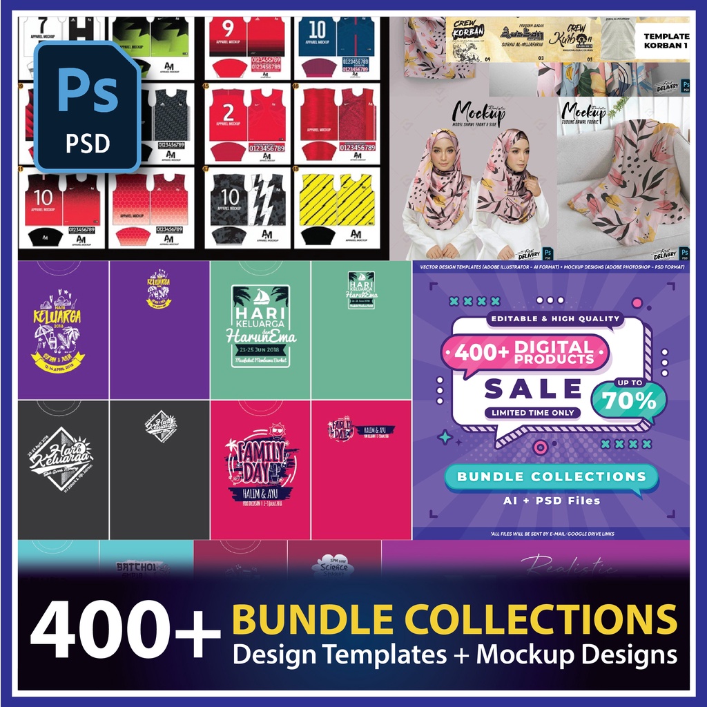 ULTIMATE BUNDLE DIGITAL PRODUCTS Template Design + Mockup Collections ...