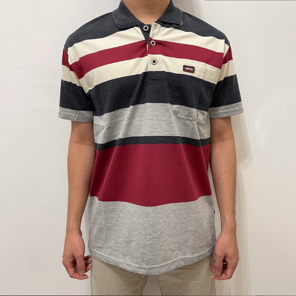 Men Polo Shirt Collar Shirt With Pocket Adult Male Uncle Polo Shirt ...