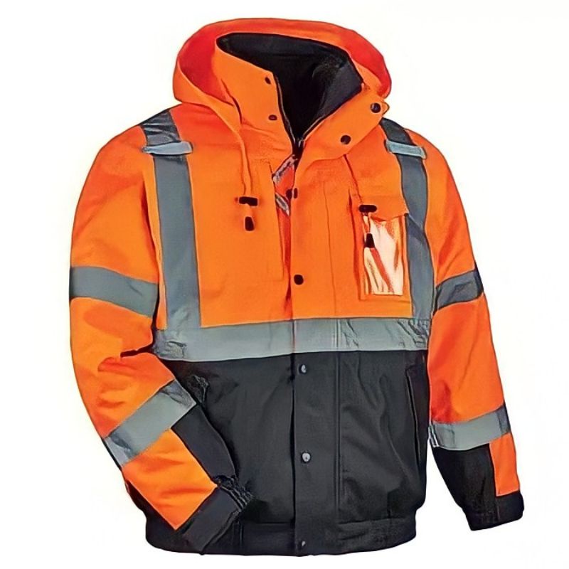 Otrahum Hi-Vis Safety Bomber Jacket High Visitity Jacket ANSI ...