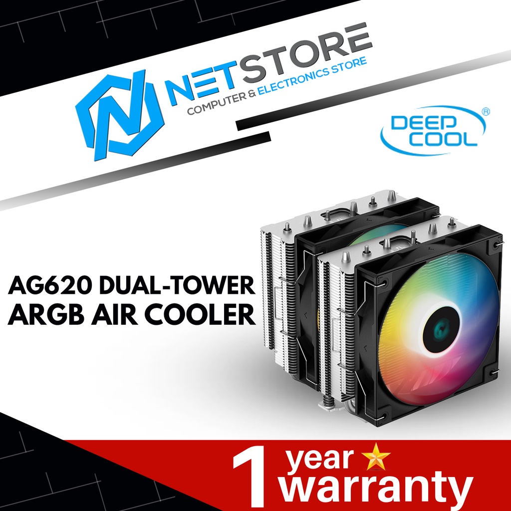 DEEPCOOL AG620 DUAL-TOWER ARGB AIR COOLER - R-AG620-BKANMN-G-1 | Shopee ...