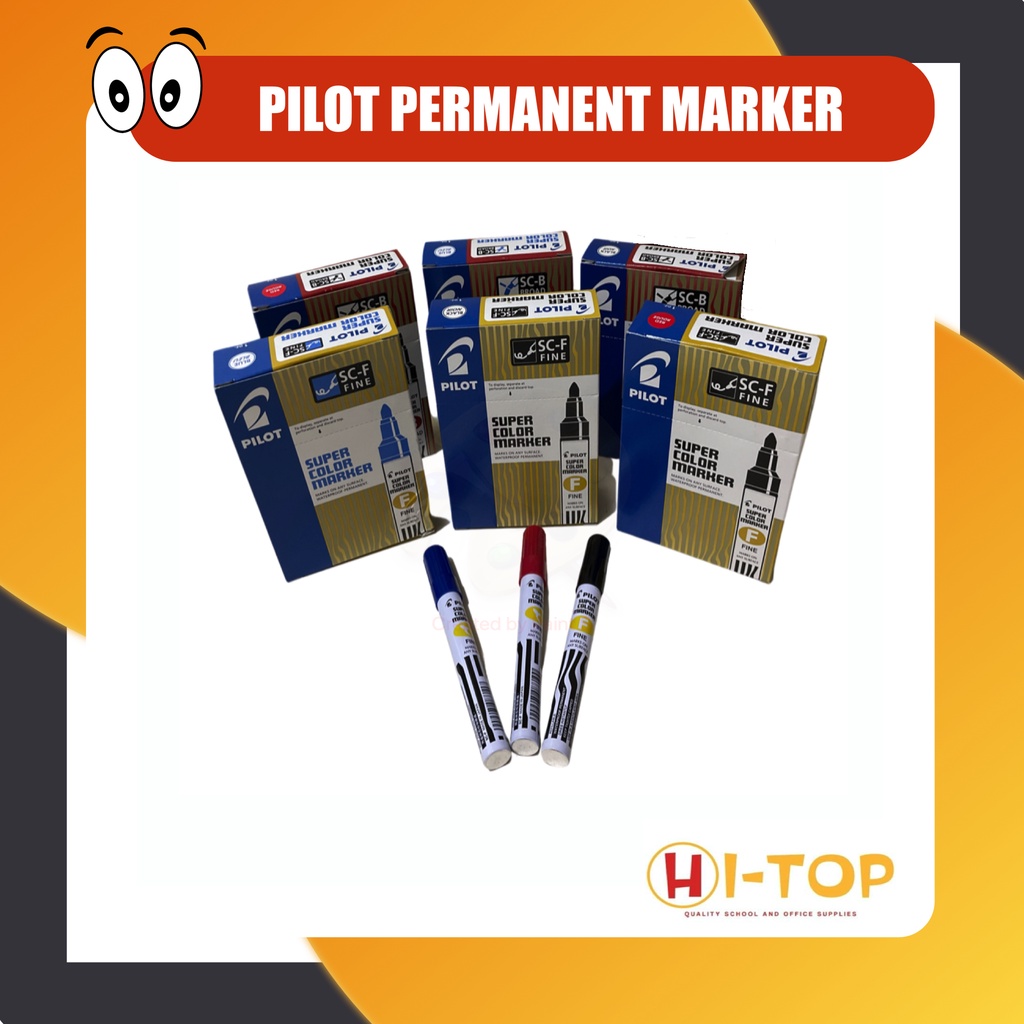 Pilot Permanent Marker, Pentel Pen, Fine & Broad (BLACK, BLUE, RED ...