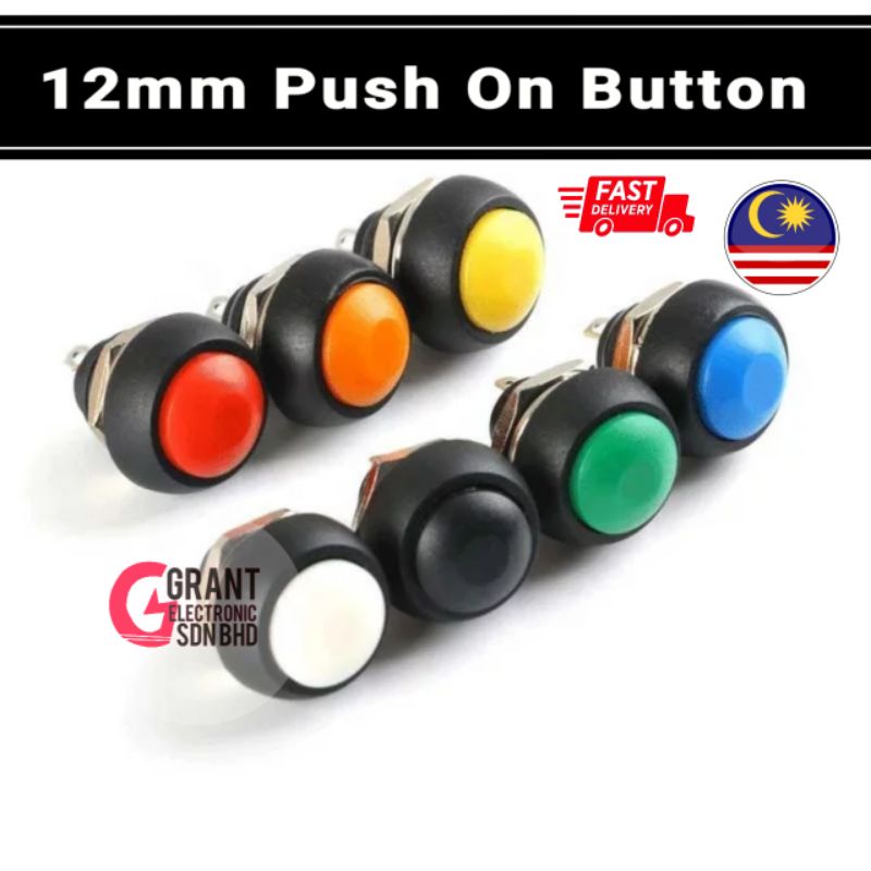 2pin Push Button Waterproof On Off Momentary Switch Mini Switch reset ...