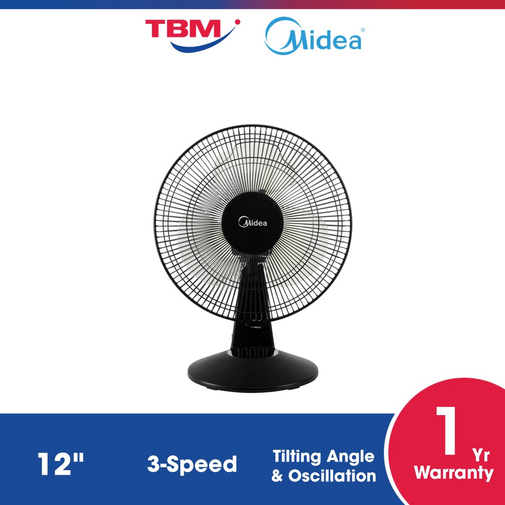 Midea Table Fan - Black (12") MF-12FT16JC | Shopee Malaysia