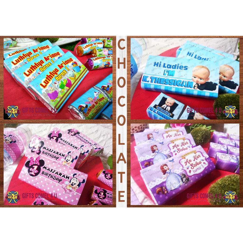 Coklat Wrapper Personalised Theme BOSS BABY | DIDI & FRIENDS | MINNIE ...