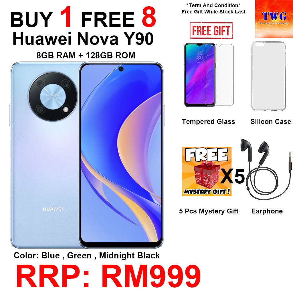 Huawei Nova Y90 Smartphone 5000 mAh 40W HUAWEI SuperCharge 6.7 inches 8GB RAM + 128GB ROM ...