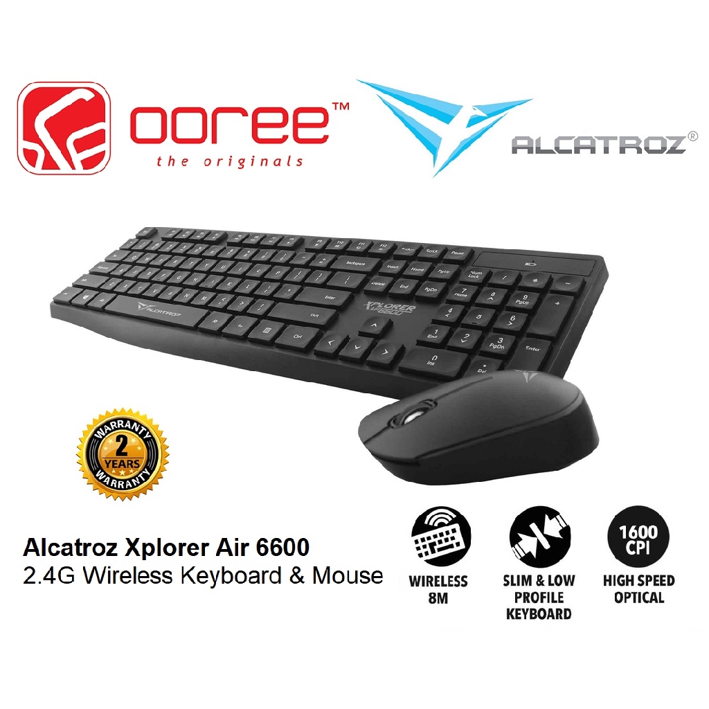 ALCATROZ XPLORER AIR 6600 USB WIRELESS KEYBOARD AND MOUSE COMBO DESKTOP ...