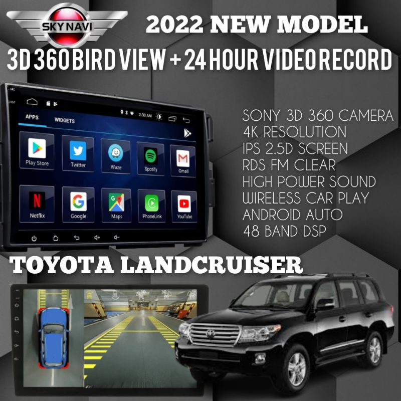 LAND CRUISER LC100 / VX100 3D 360 BIRD VIEW CAMERA + DVR VIDEO RECORDER ...