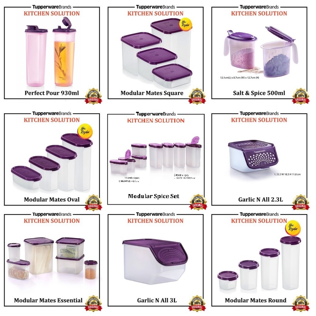 Tupperware Perfect Pour, Modular Mates, Garlic Keeper, Spice Set, Salt ...