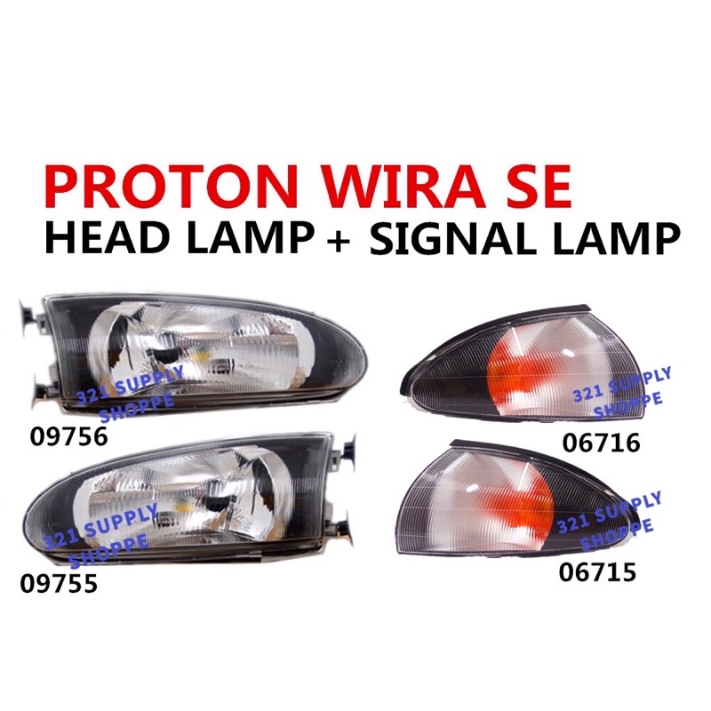 PROTON WIRA SE 03 HEAD LAMP / HEADLAMP / SIGNAL SIDE LAMPU SMOKE BLACK ...