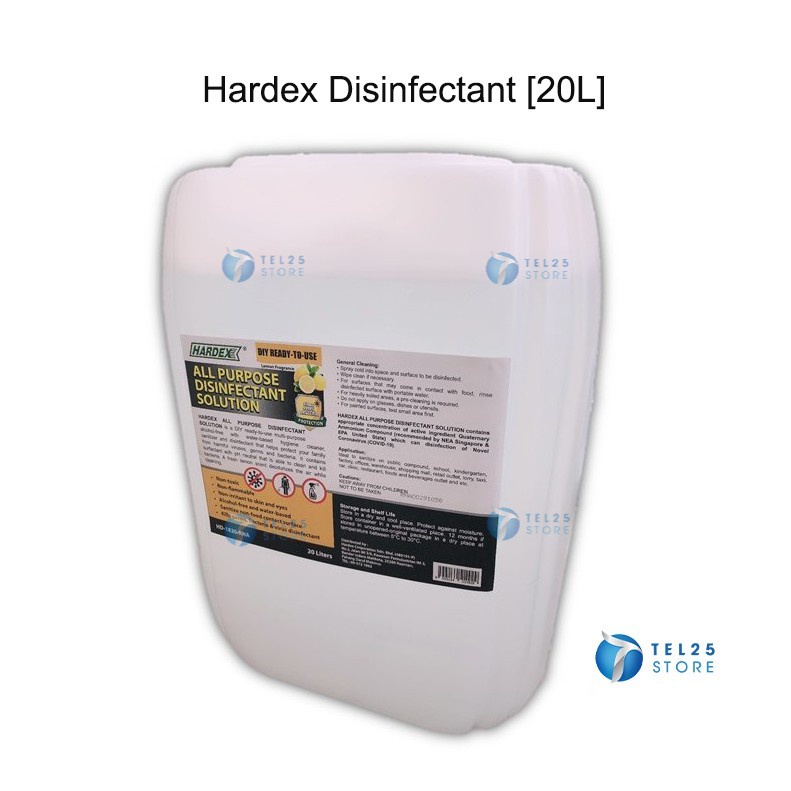 [ 1 UNIT ] HARDEX (20L) Purpose Disinfectant Solution Sanitizer Ready ...