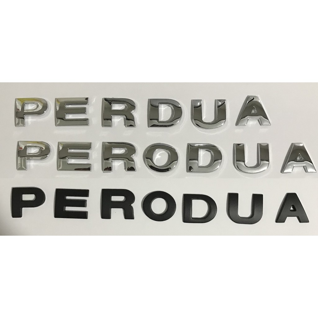 PERDUA PERODUA HITAM PERODUA FONT HURUF PERODUA BLACK PERODUA CHROME ...