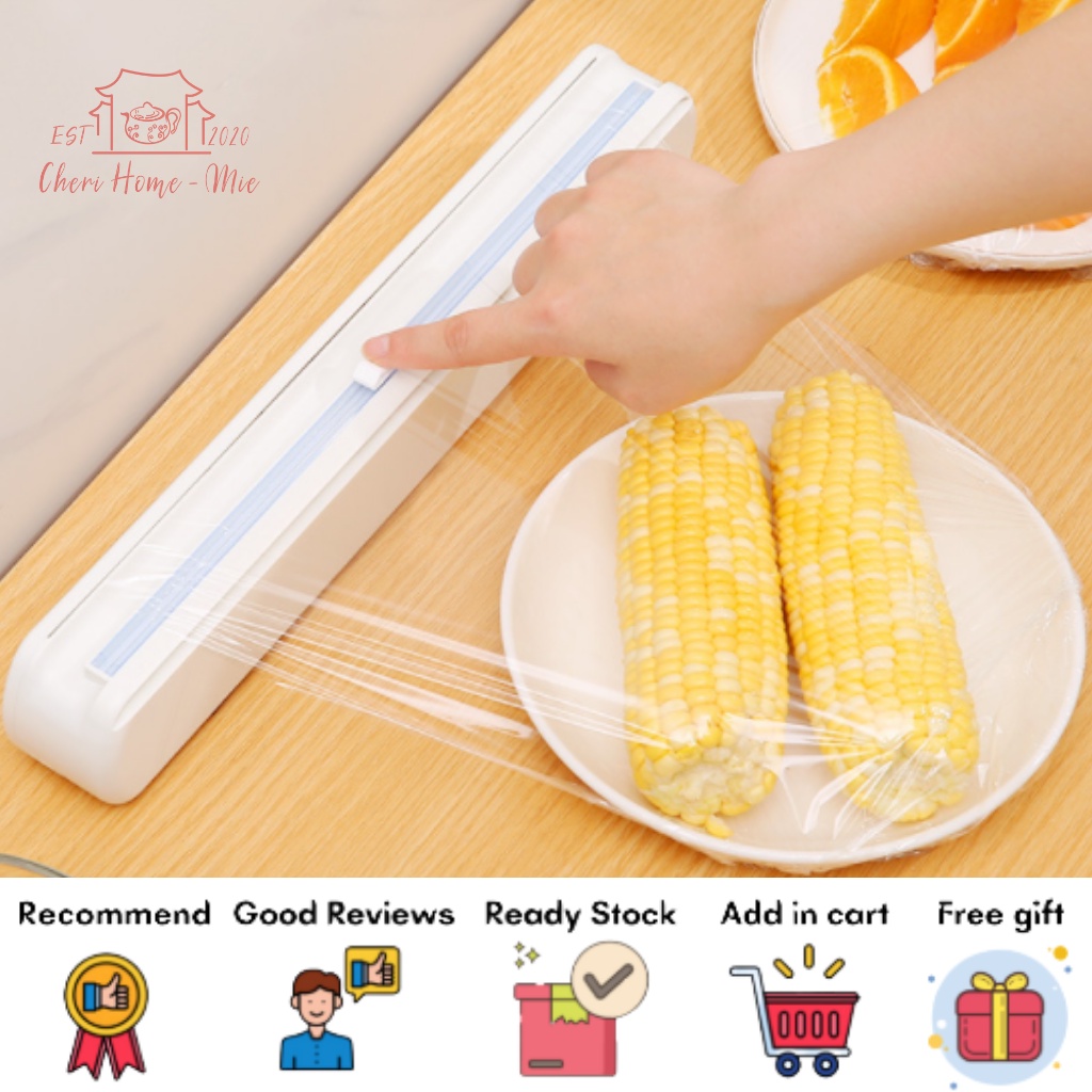 Strong Suction Kitchen Plastic Cling Film Dispenser Cutter Plastic wrap ...