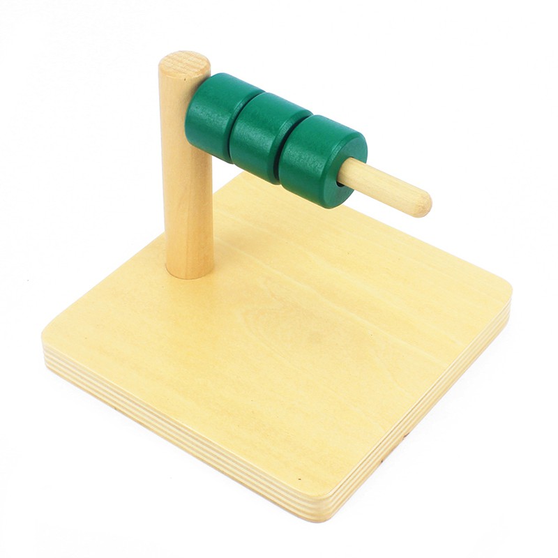 Kids Wooden Toys Montessori Teaching Aids Put the Rounds on the Wood ...