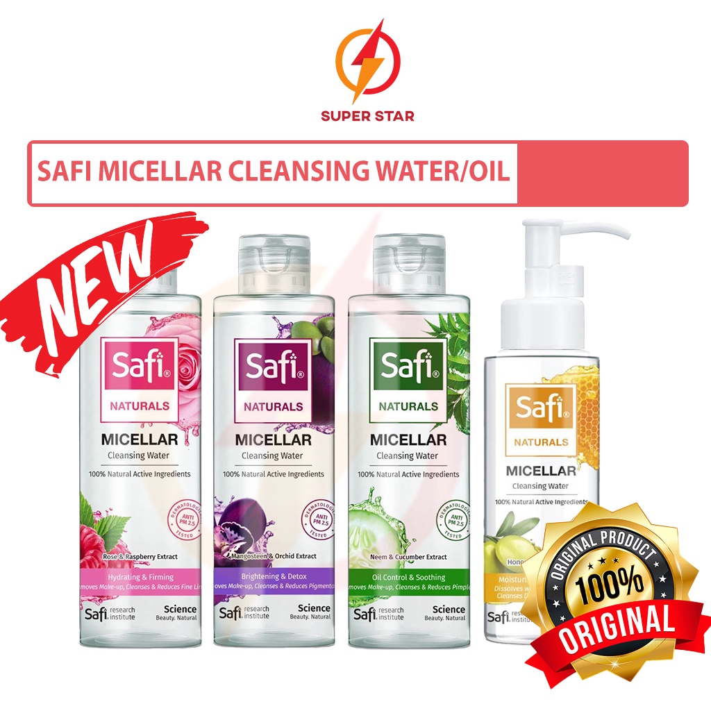 Safi Micellar Cleansing Water 200ml / Micellar Cleansing Oil 100ml ...