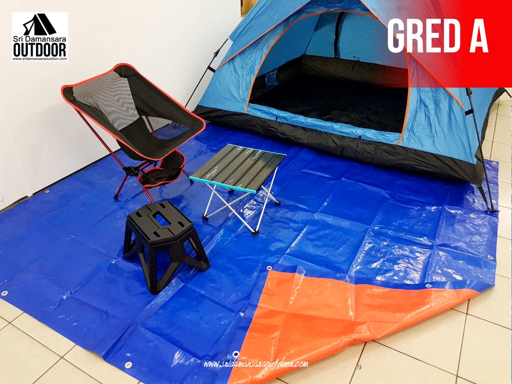 Groundsheet Tarpaulin Shelter Canopy Blue Orange (Gred A) | Shopee Malaysia