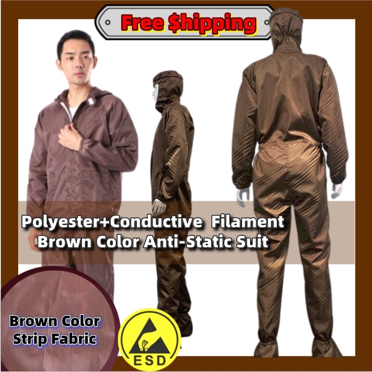 Esd10002 (direct factory) ESD stripe line Brown anti-static uniform ...