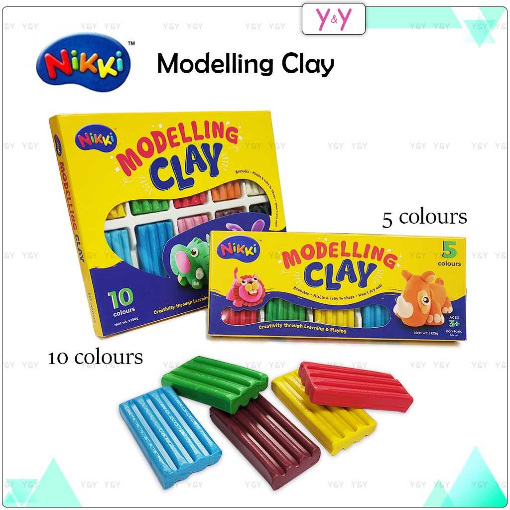 Nikki Modelling Clay 5 / 10 Colours / Fun Clay Set / Craft Art ...