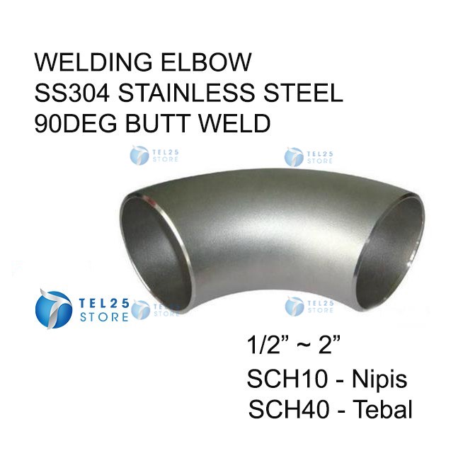 [ 1 UNIT ] WELDING ELBOW SS304 / 304 STAINLESS STEEL FITTINGS BANANA ...
