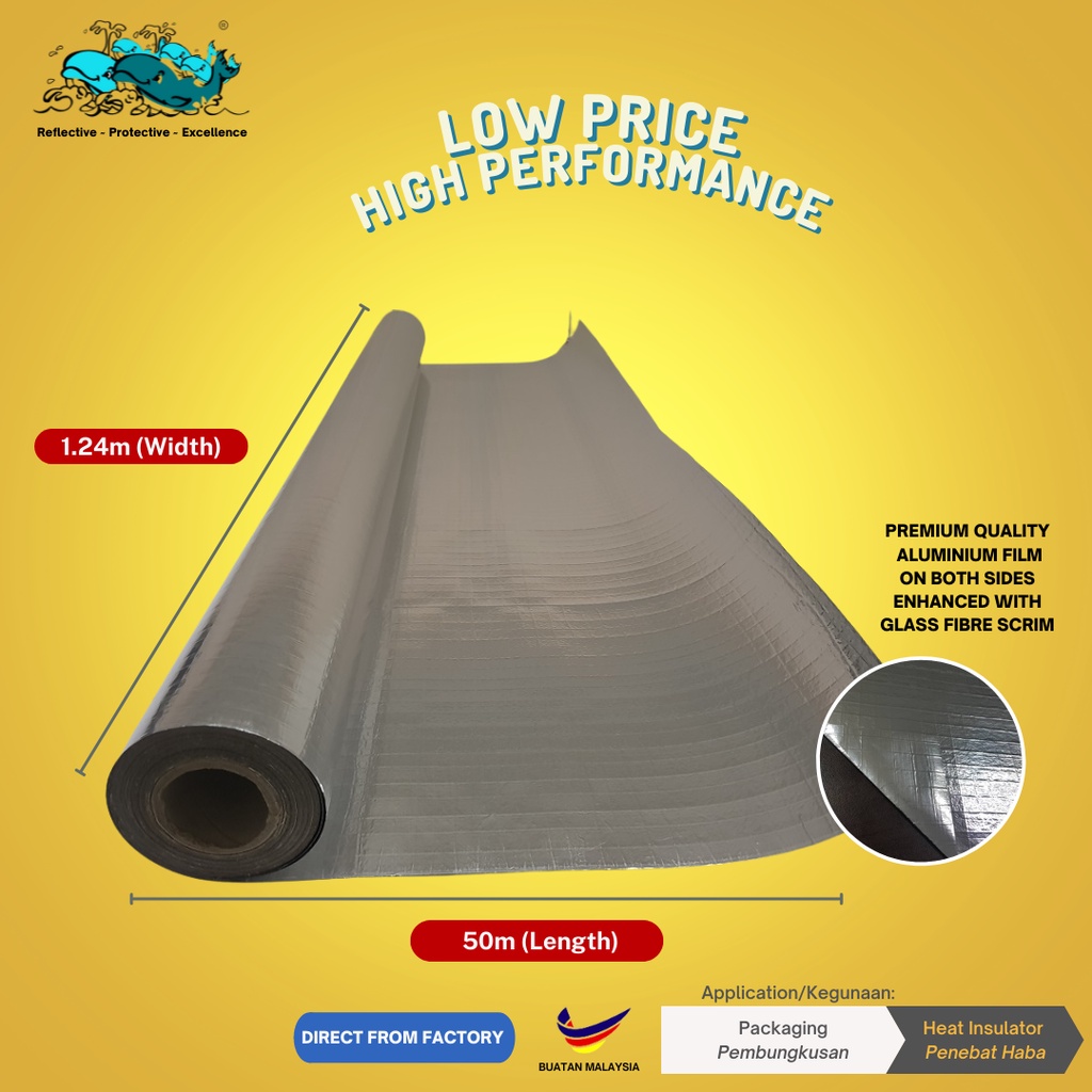 TAC-929BS Aluminium Foil Paper Foil (50M-L) Packaging Penebat Haba Heat ...