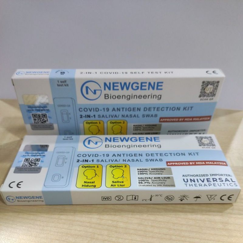 NEWGENE Covid 19 Test Kit ( 2 in 1) Saliva + Nasal - buy 24 test FOC 1 ...
