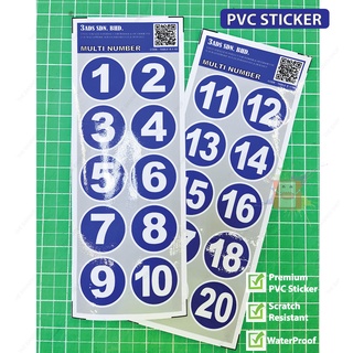 Table Number Stickers, Numbering Waterproof PVC Sticker, Pelekat Stiker ...
