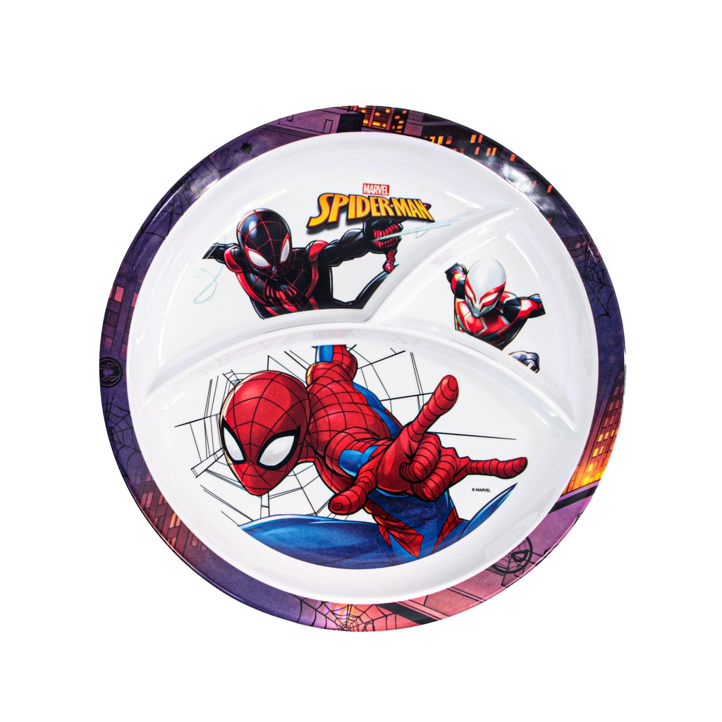 Marvel Spiderman Meal Set Plate Bowl Spoon & Fork Melamine Set Lunch ...